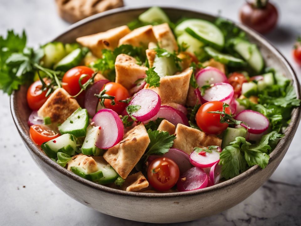 Authentic Lebanese Fattoush Salad Recipe - Fresh, Tangy & Delicious ...